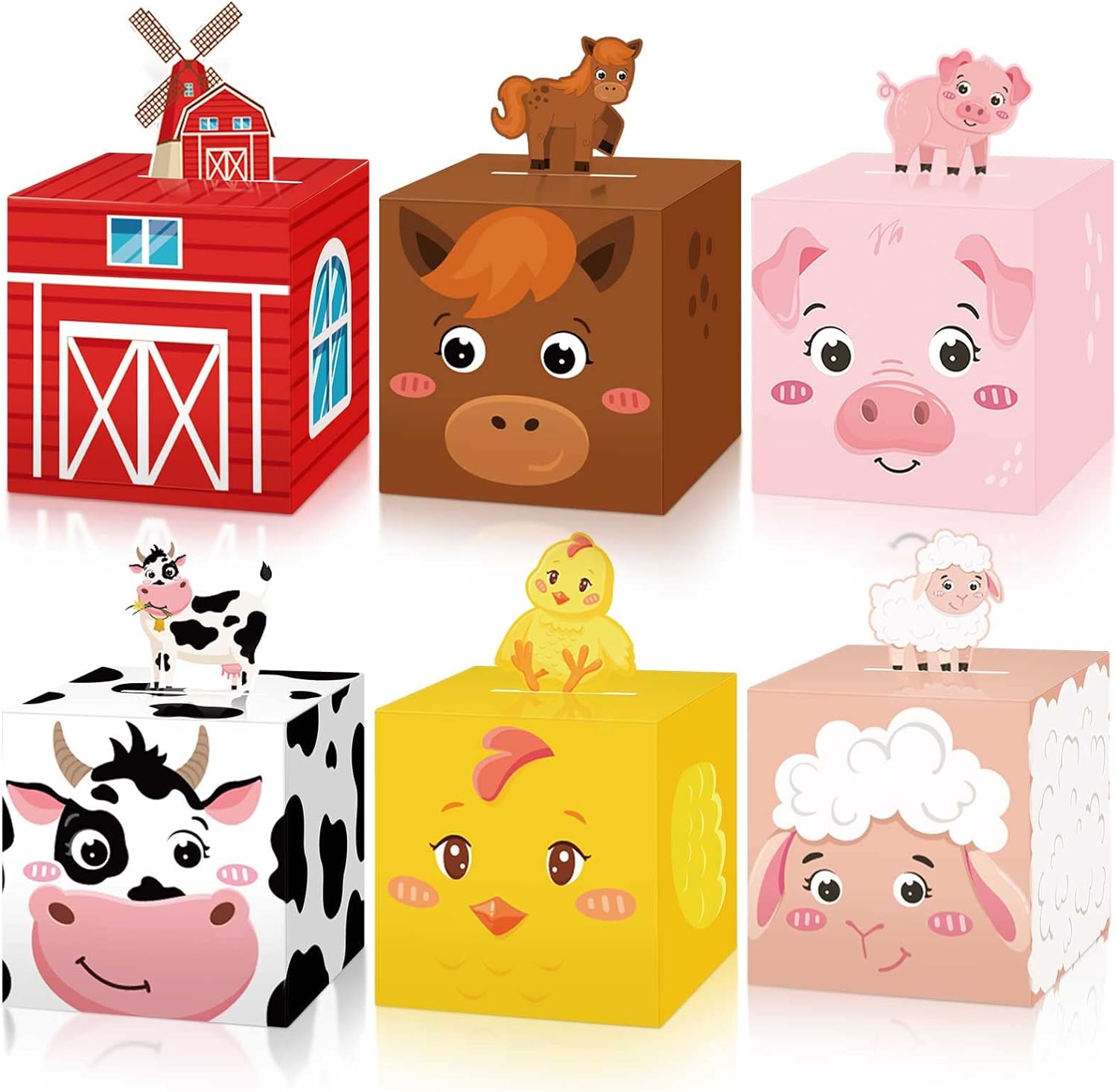 48 Pack Farm Animal Party Favor Boxes Farm Animals Gift Boxes Barnyard ...