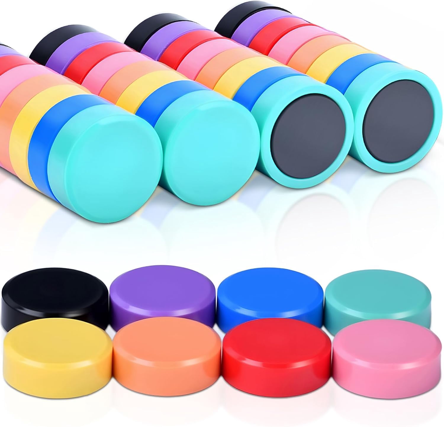 48 Pack Fridge Magnets, 8 Colors Refrigerator Magnets Strong Round ...