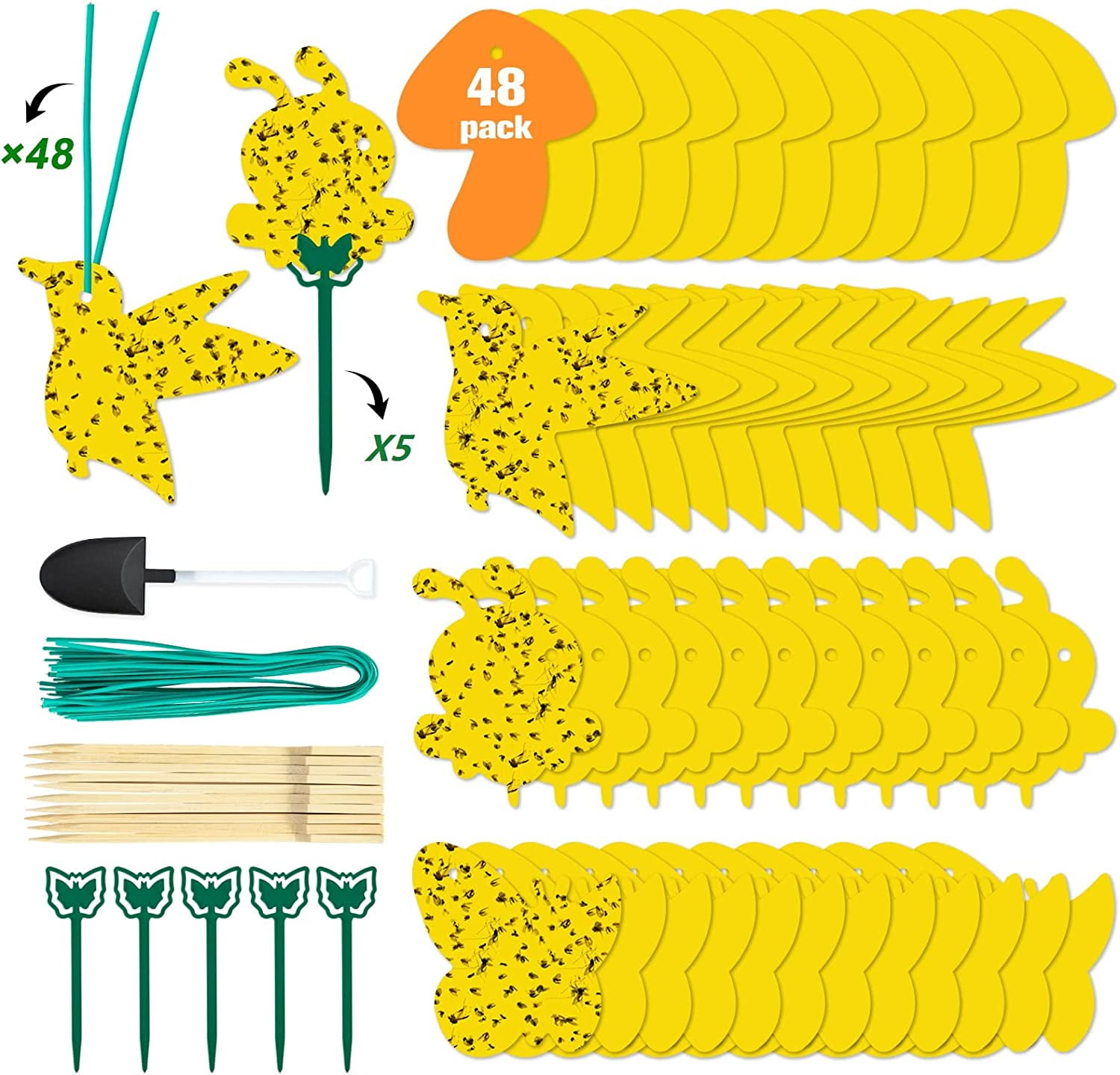 48 Pack Gnat Traps for House Indoor, Sticky Traps for Gnats Fruit Fly ...