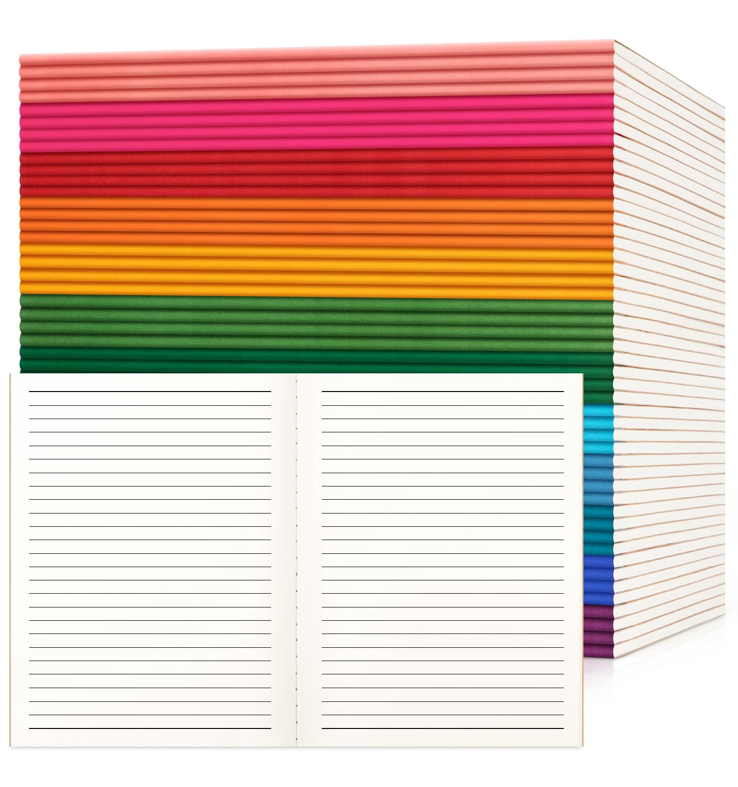 48 Pack Lined Notebook Journals Bulk, 7-1/2" x 9-3/4", Wide Ruled Paper ...