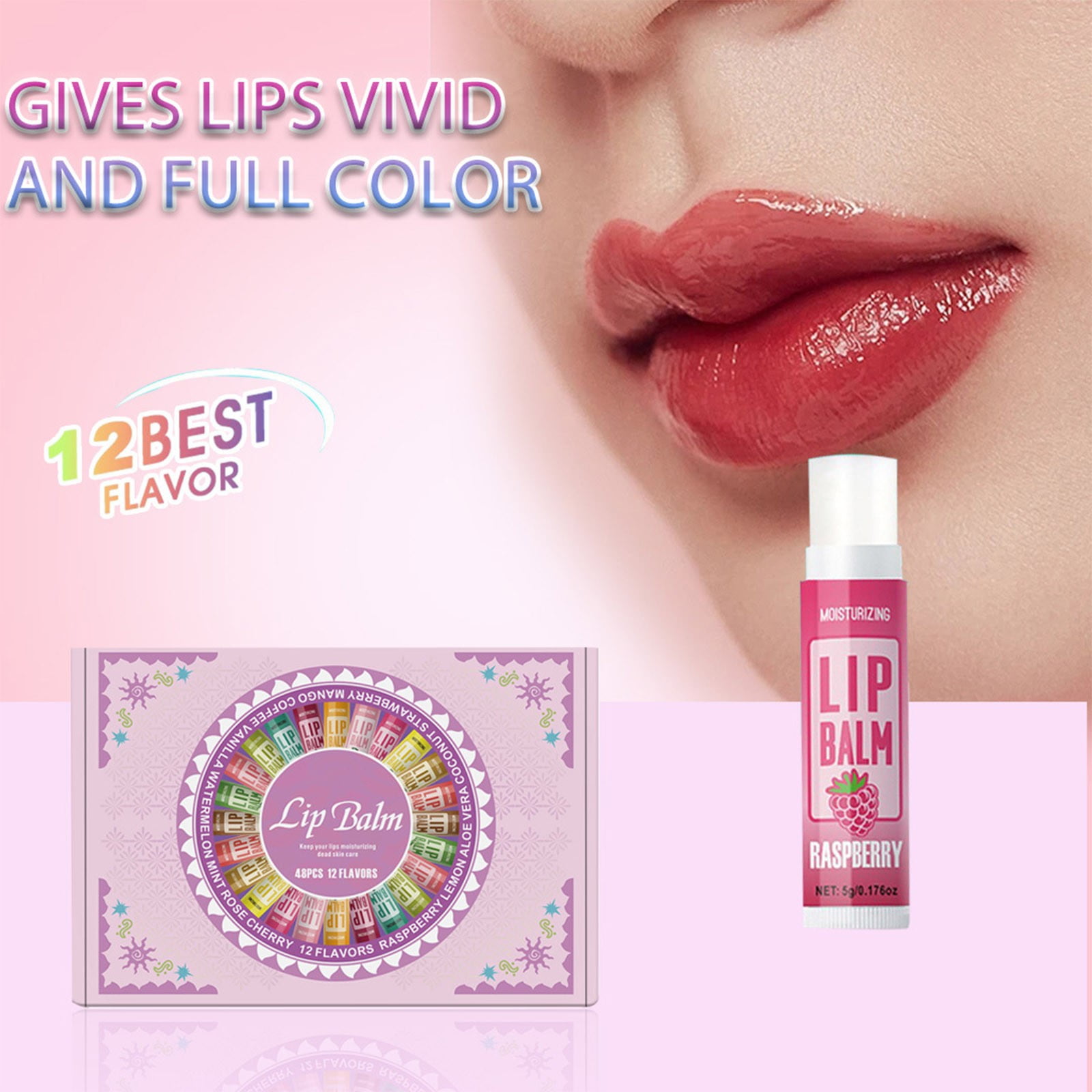 48-Pack Moisturizing Lip Balm Set Long Lasting Hydration Daily Care ...