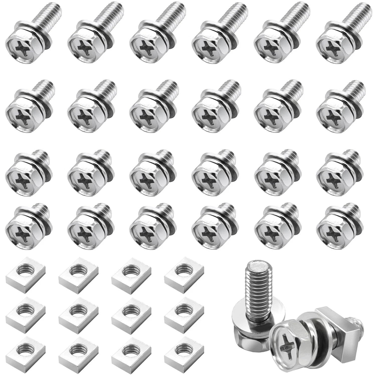 48 Pack Motorcycle Battery Terminal Bolts Screws Square Nuts Kit M6 X ...