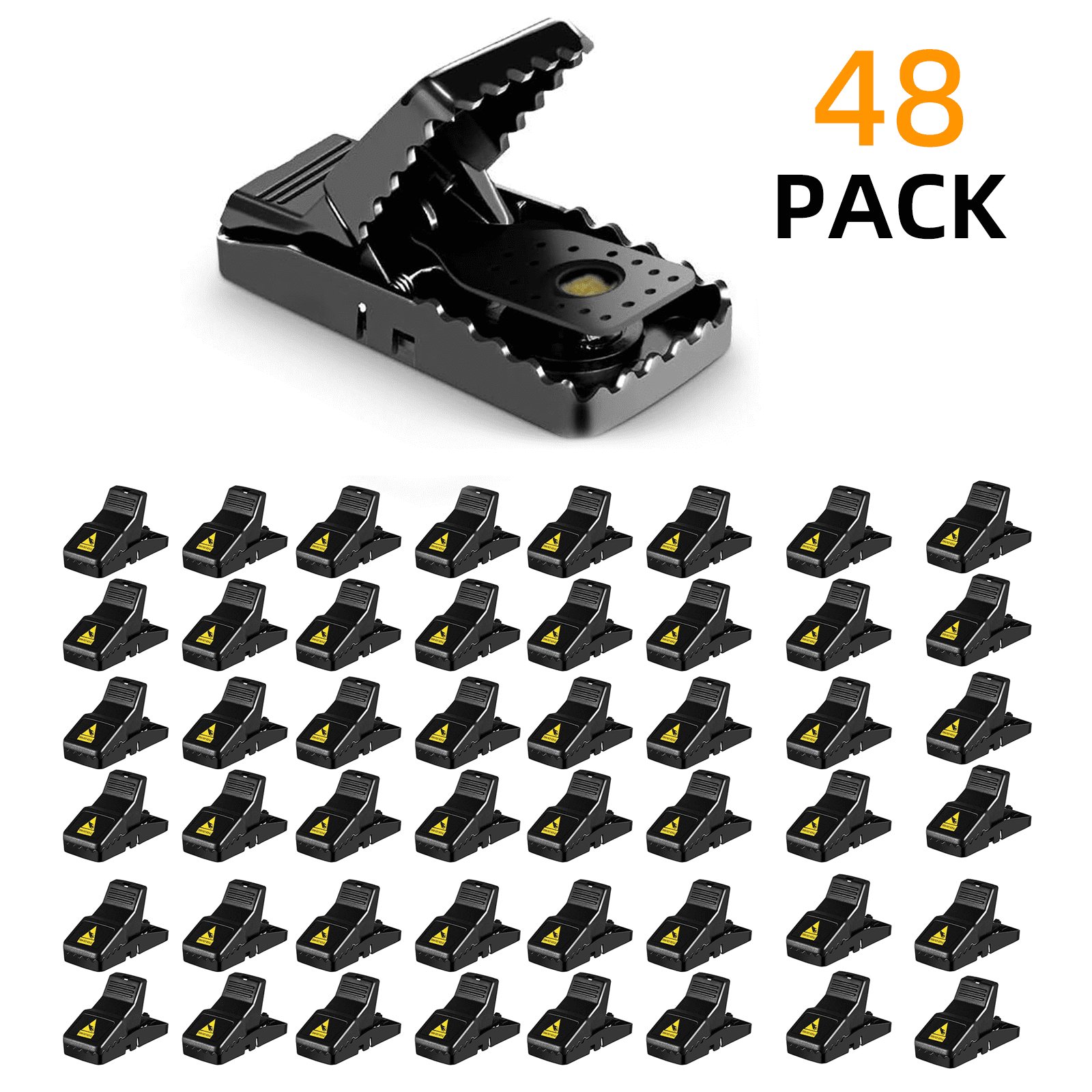 48 Pack Mouse Traps Indoor For Home, Reusable Snap Traps For Mice ...