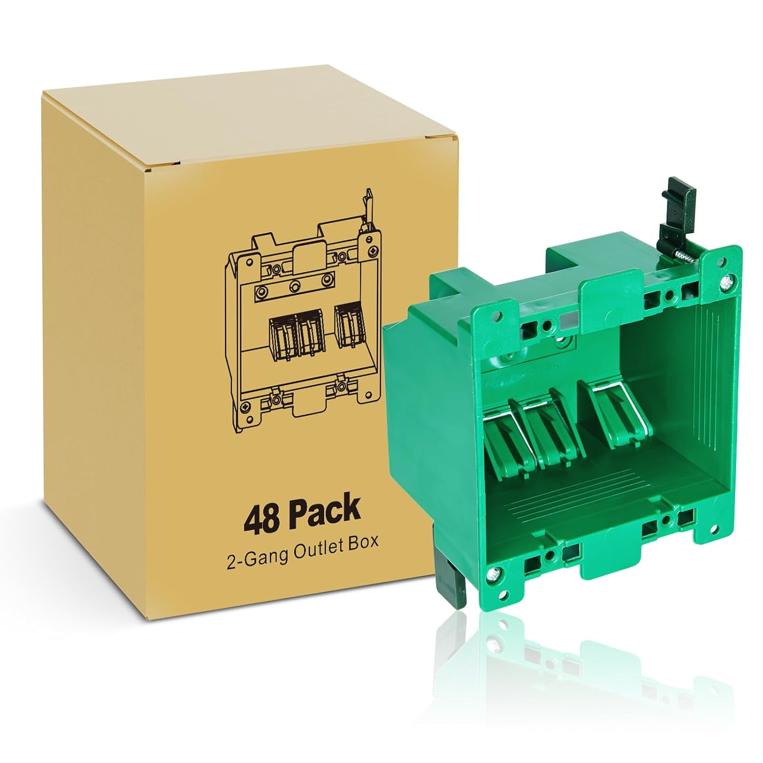48 Pack Old Work Outet Box 2 Gang Electrical Box, PVC, UL Listed ...