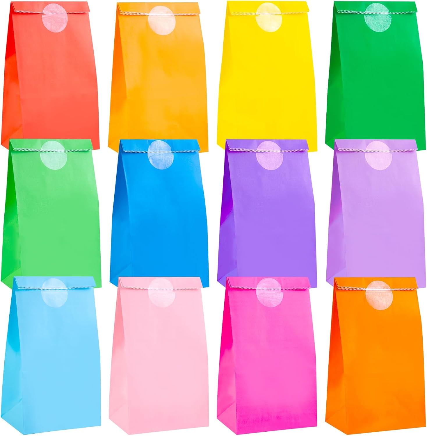 48 Pack Paper Bags with Stickers, 8.8"x4.7"x3.1" Party Favor Treat Bags ...
