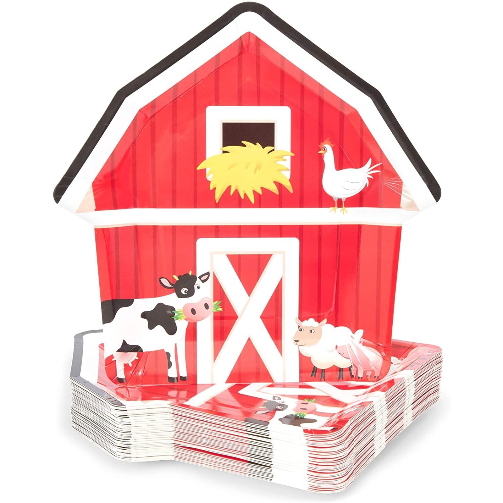 48-Pack Paper Plates for Farm Animal Birthday Party (10 in) - Walmart.com