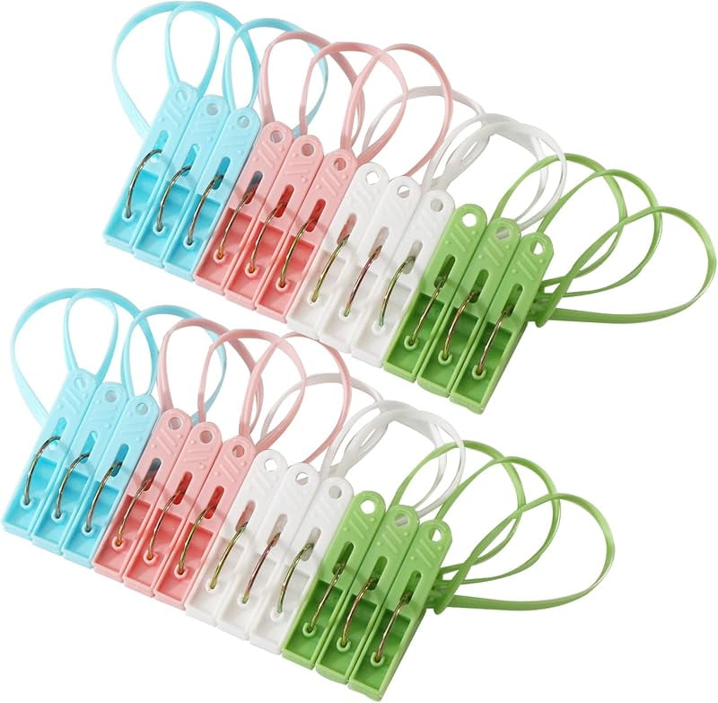 48 Pack Plastic Clothes Pins Heavy Duty Outdoor for Hanging Clothes ...