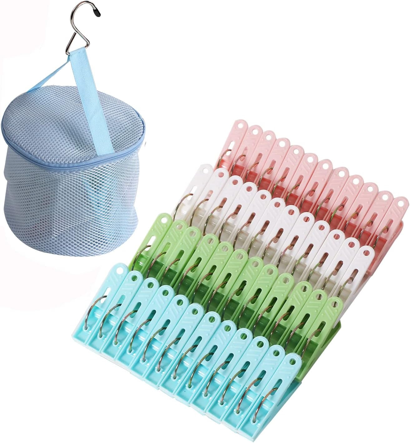 48 Pack Plastic Clothes Pins Heavy Duty Outdoor for Hanging Clothes ...