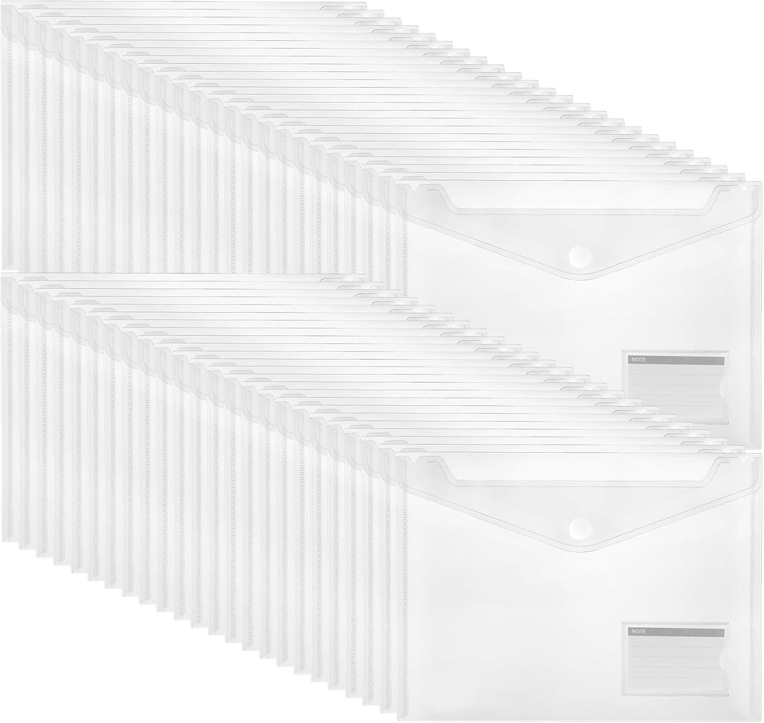 48 Pack Plastic Envelope File Folders, Transparent Folders for ...