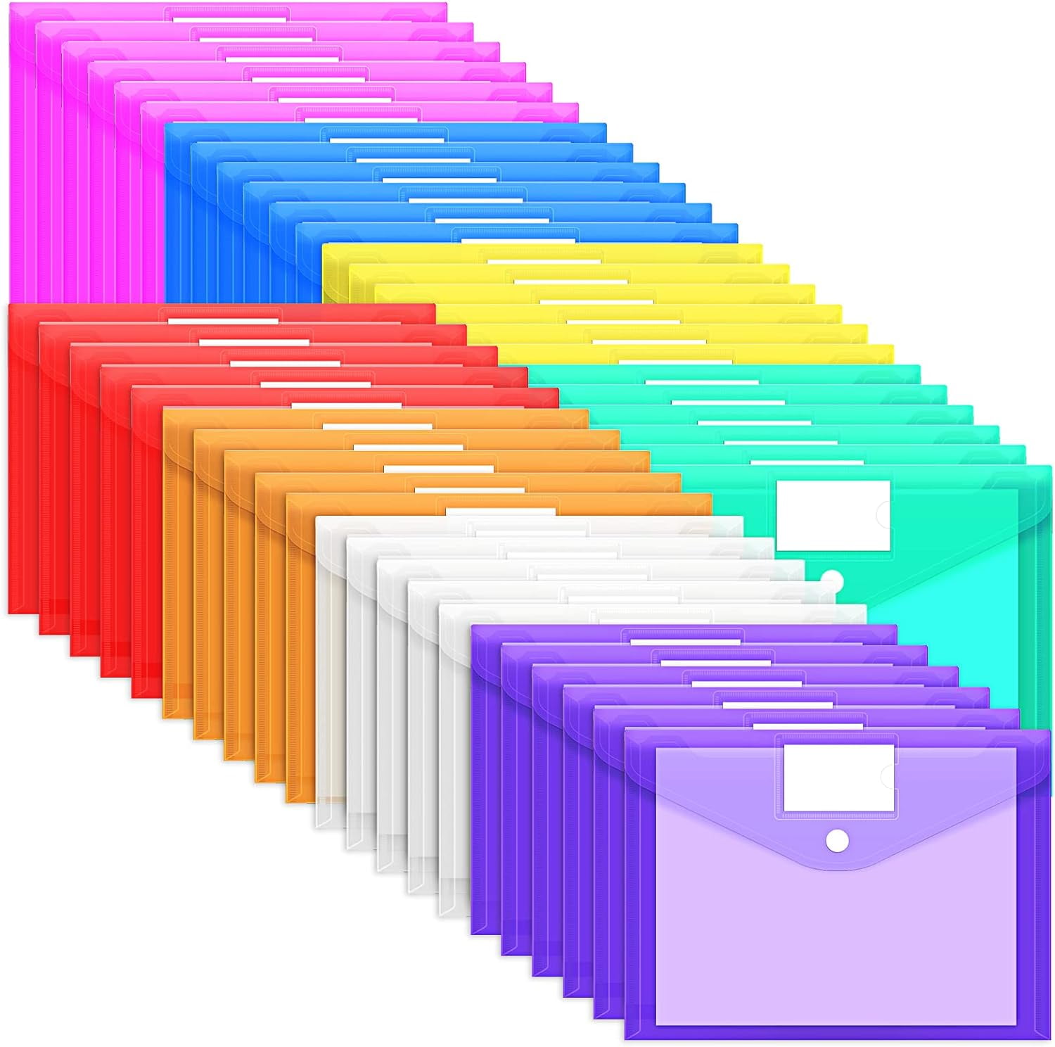 48 Pack Plastic Envelopes Poly Envelopes, Clear Document File Folders ...