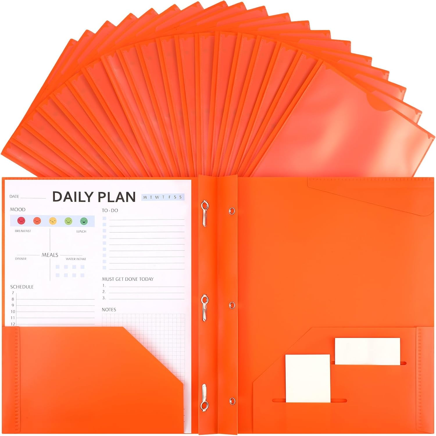 48 Pack Plastic Folders with 3 Prongs Bulk Heavy Duty Folders with ...