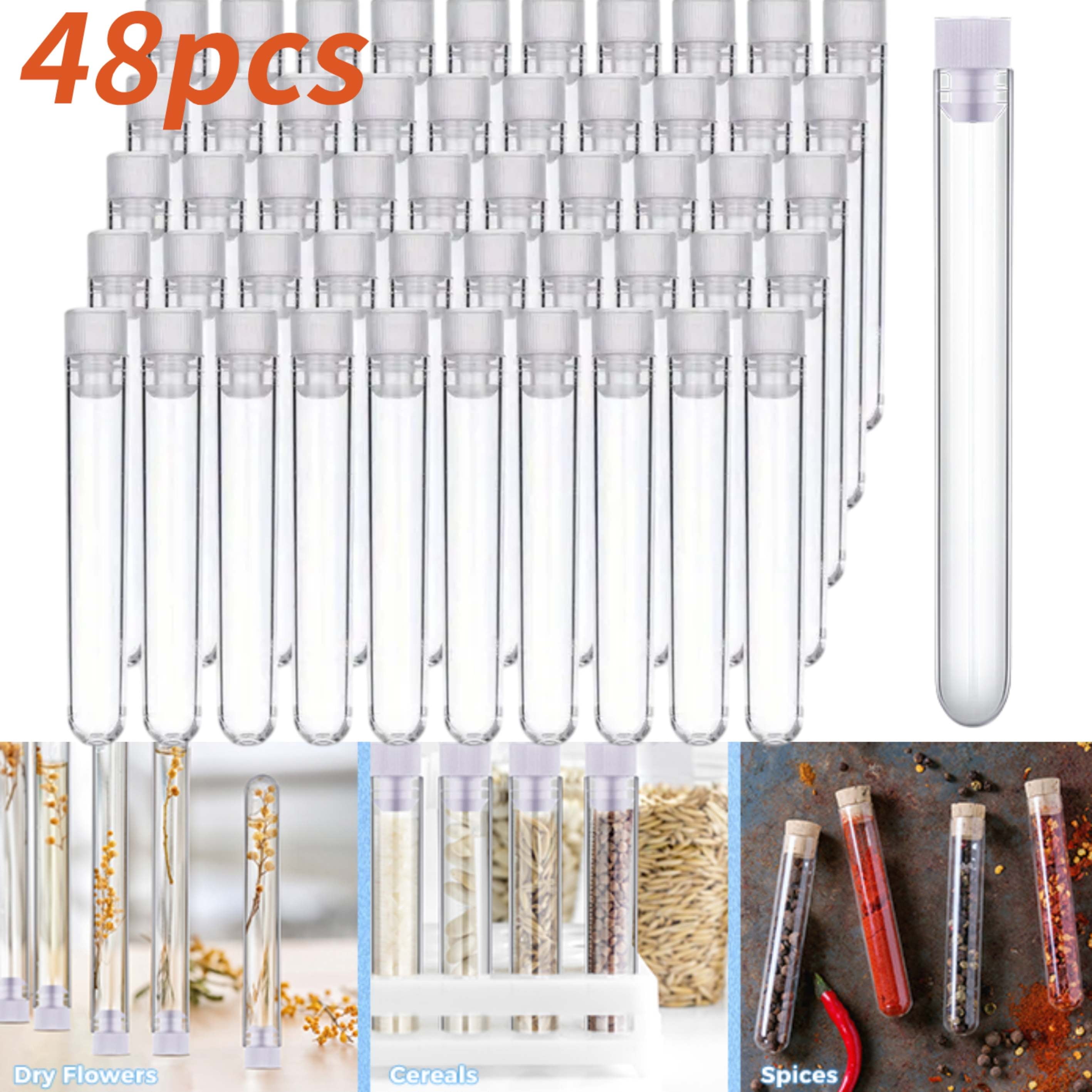 48-Pack Plastic Test Tubes with Caps, 25ml Shot Tubes for Parties ...