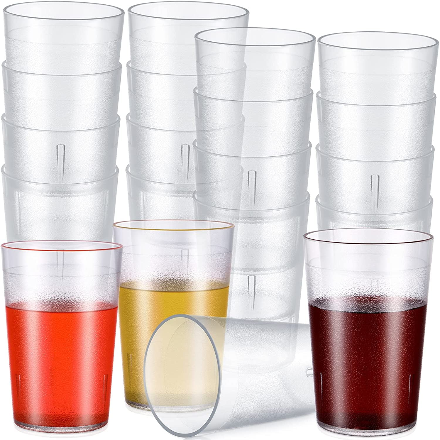 48 Pack Restaurant Grade 8 oz Plastic Cup Break Resistant Drinking ...