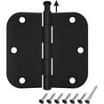 Free Shipping! 48 Pack Rounded Door Hinges 3.5 Inch with 5/8'' Radius Corner, Matte Black ...