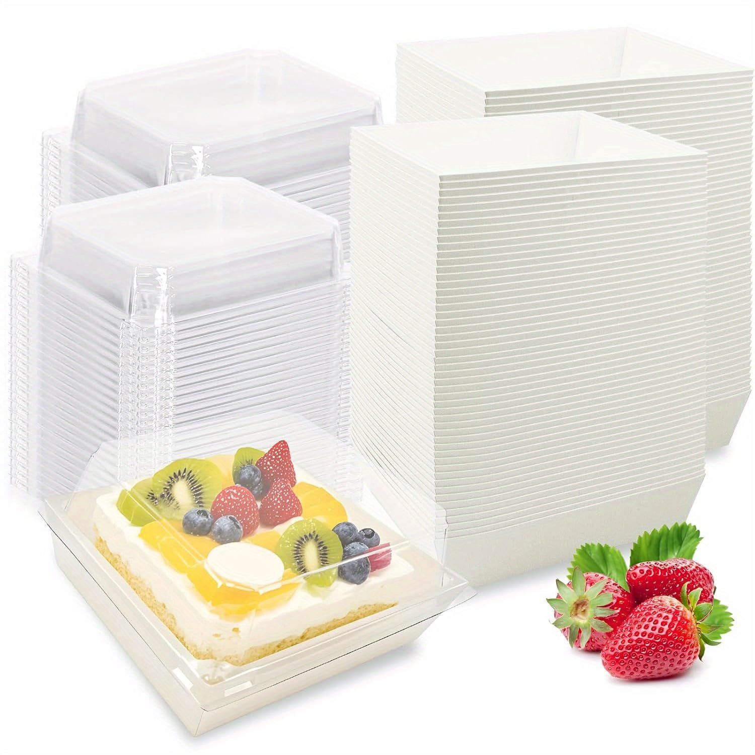48 Pack Small Charcuterie Boxes with Clear Lids, 5 Inch White ...