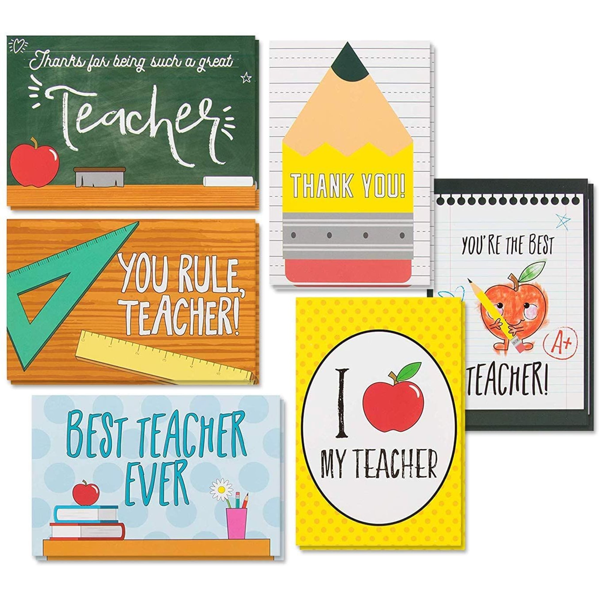 48 Pack Teacher Appreciation Cards 4x6, Thank You Gift Cards with ...