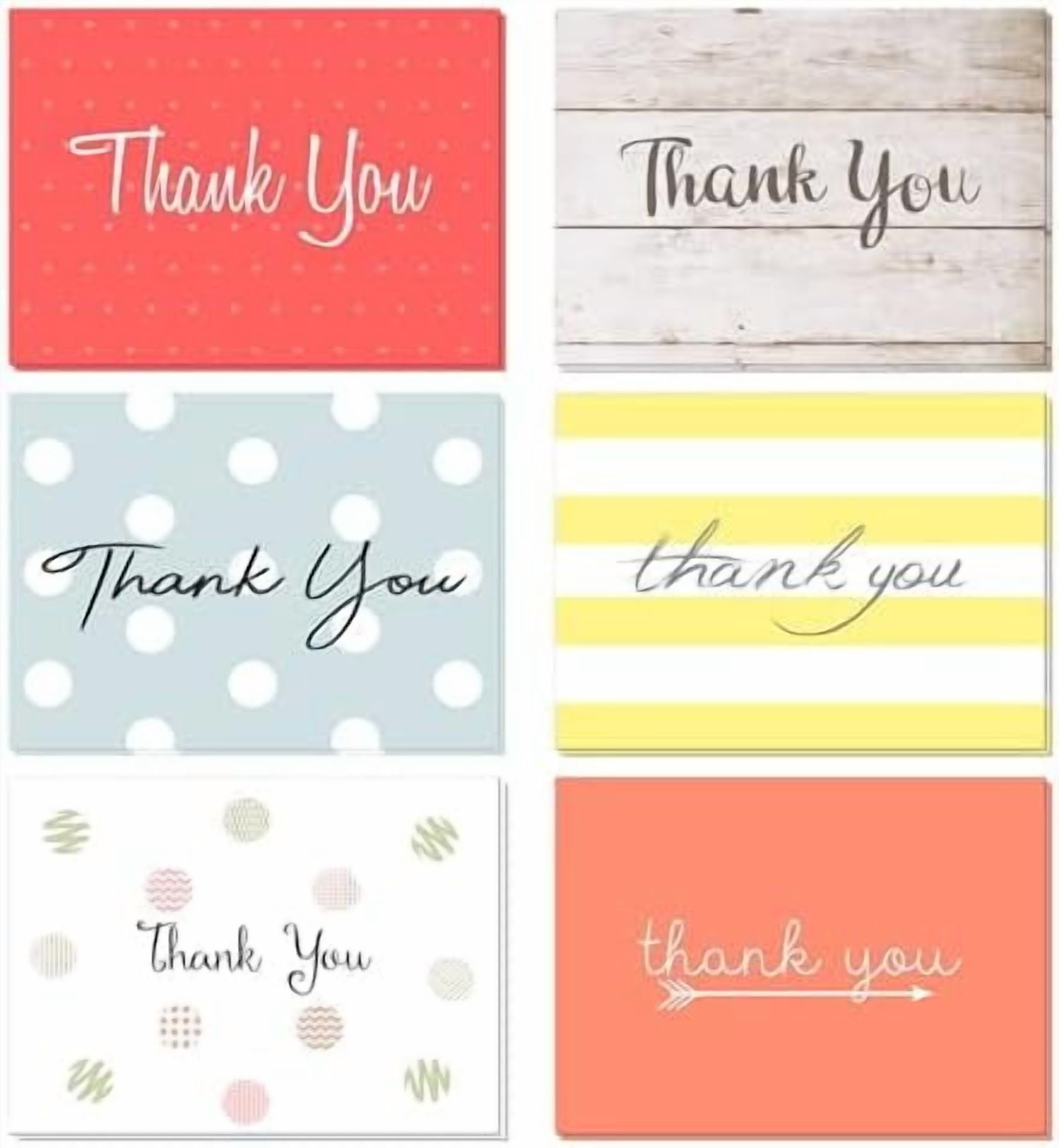48 Pack Thank You Cards with Envelopes 4"x 5.25" for Weddings, Baby ...
