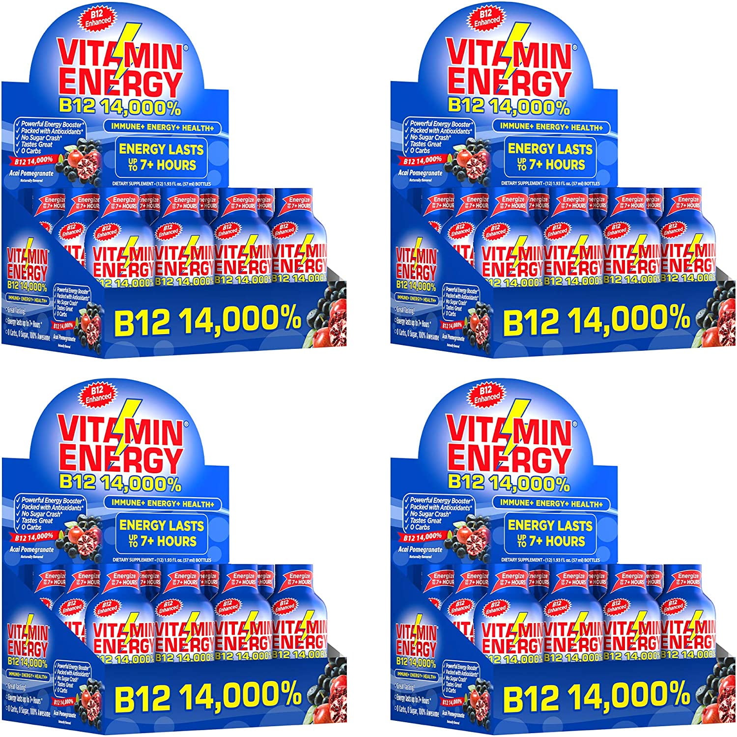 (48 Pack) Vitamin Energy® B-12 Shots - Energy Lasts up to 7+ Hours ...
