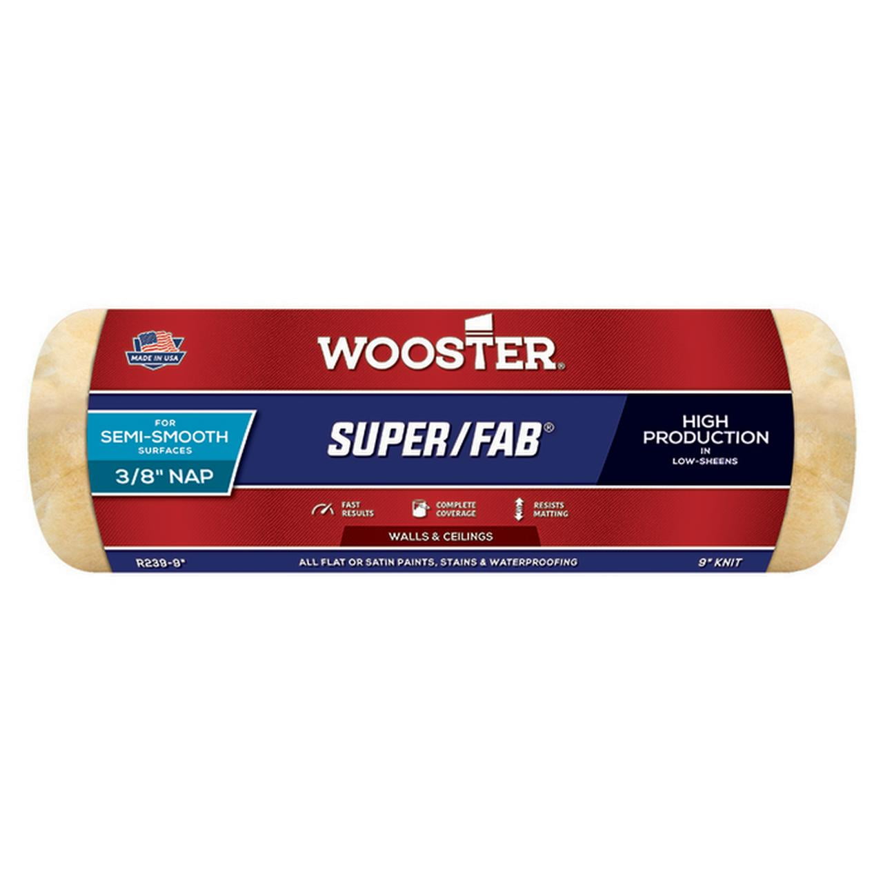 48-Pack of 9” x 3/8” Nap Wooster R239 Super/Fab Professional Knit ...