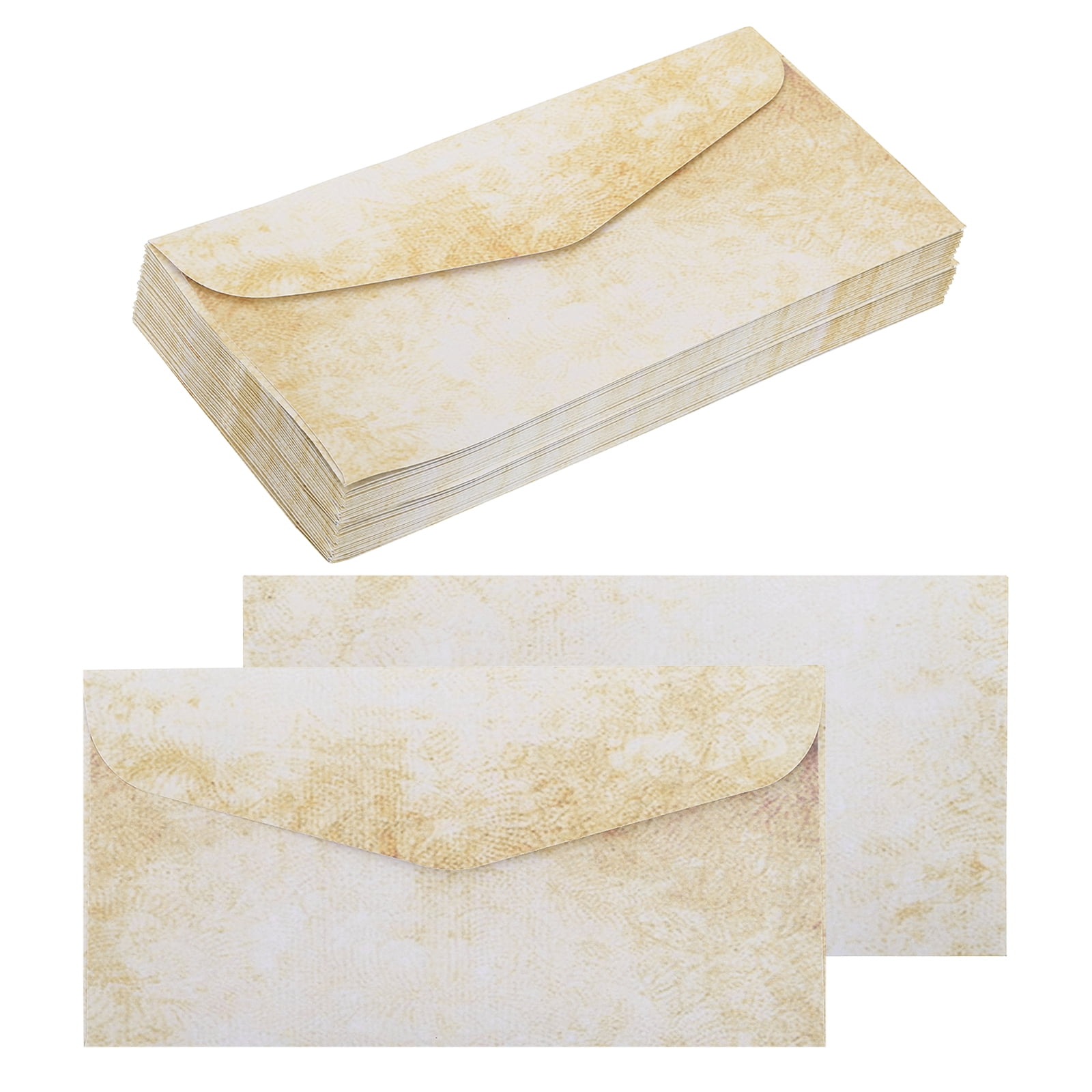 48 Packs Envelopes Vintage Aged Paper Soft Beige-9 x 4 Inch for Letter ...