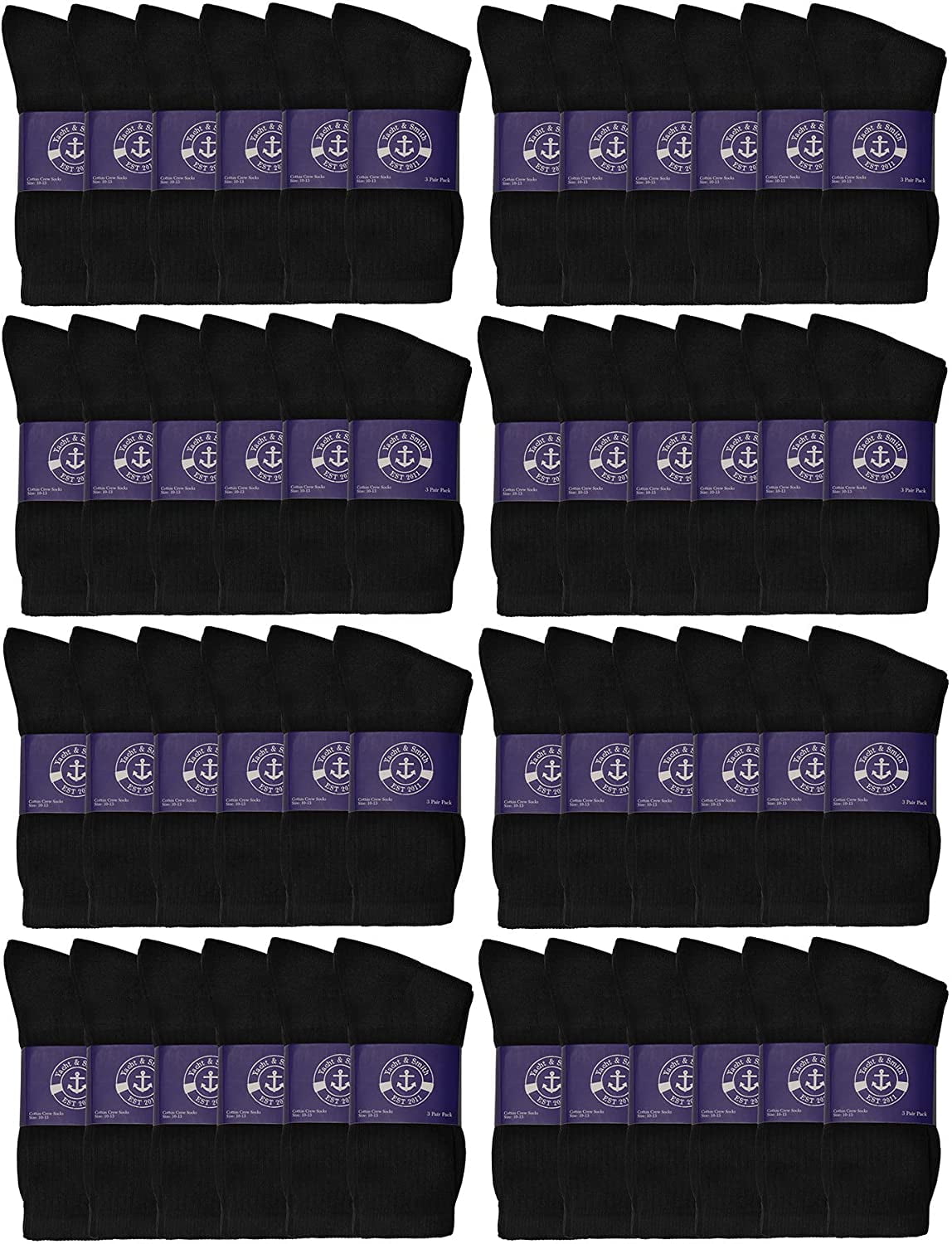 48 Pair Pack of Mens & Womens Lightweight Cotton Crew Socks Bulk ...