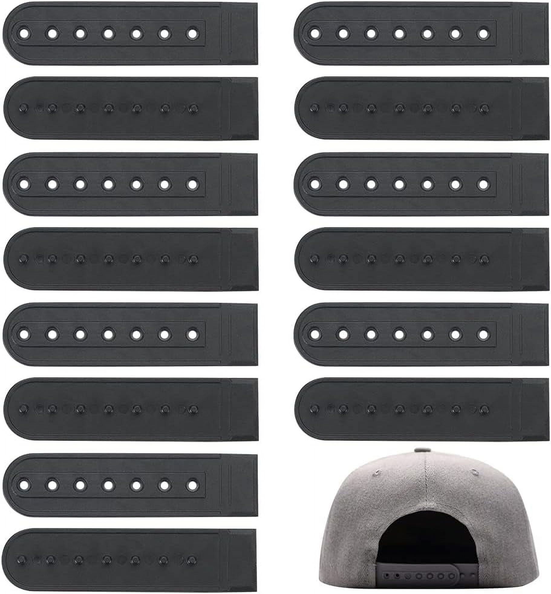 48 Pairs Black Plastic Snapback Strap with 7 Holes Hat Caps Replacement ...