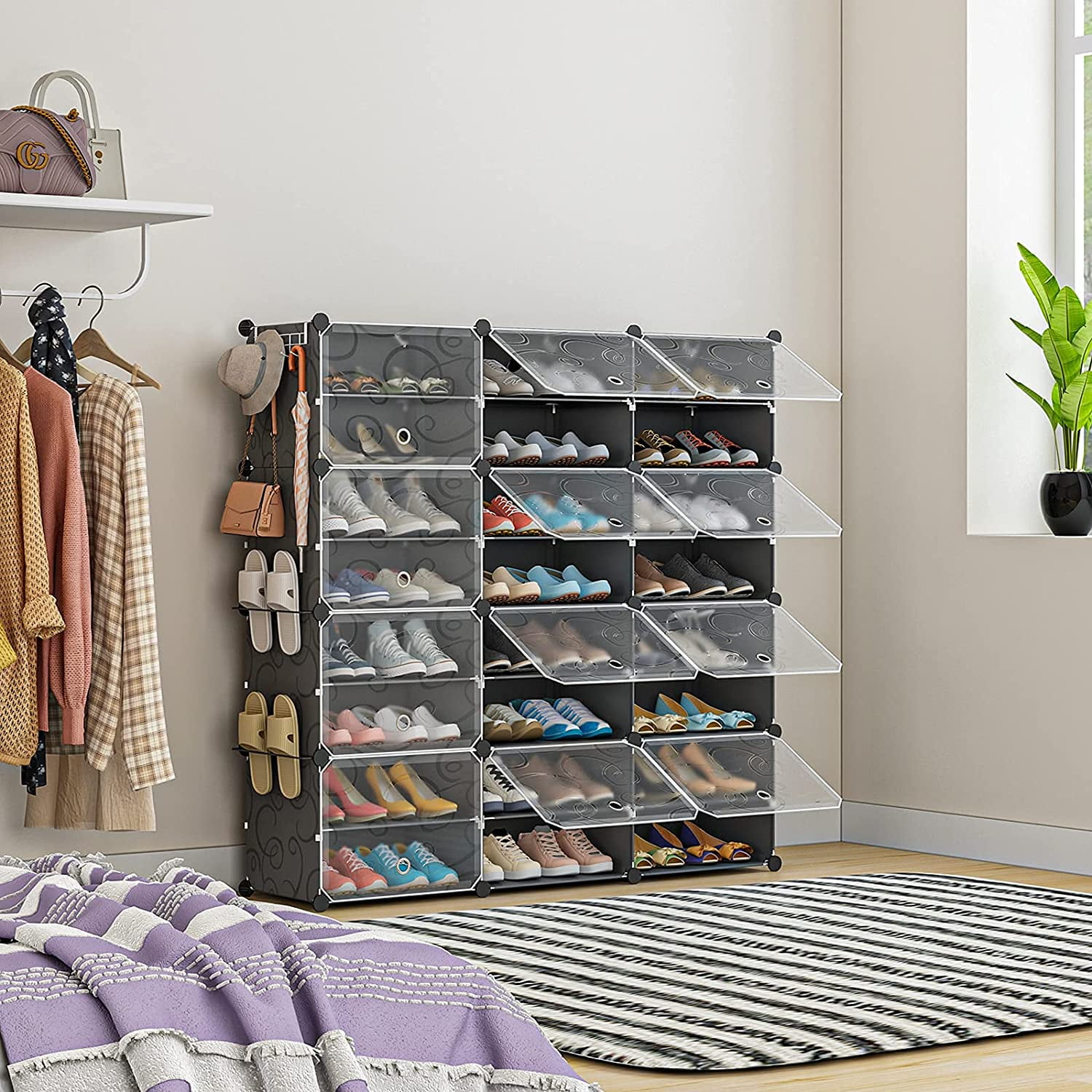 48-Pairs Shoe Rack Organizer Shoe Organizer Expandable Shoe Storage ...