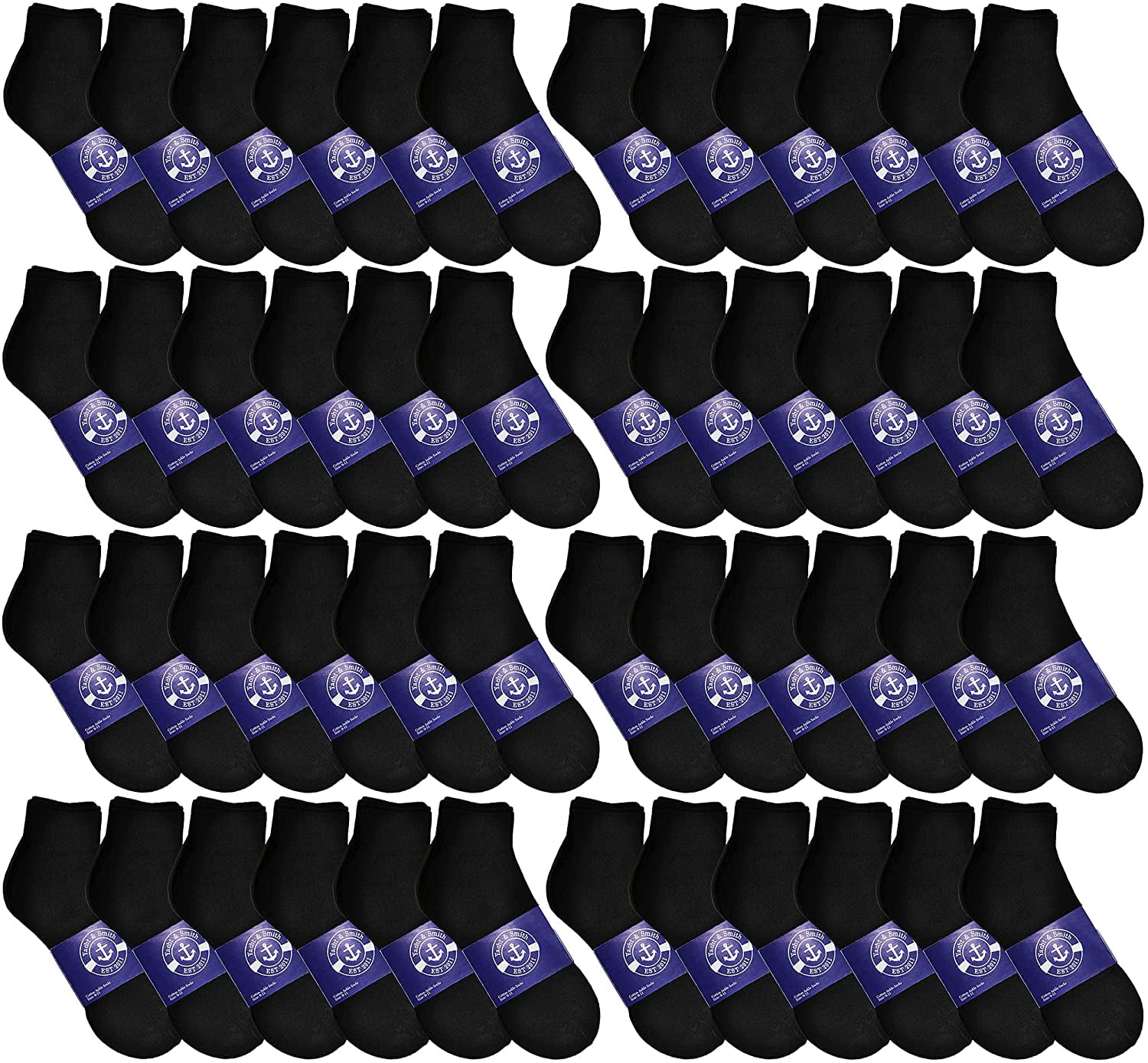 48 Pairs of Mens & Womens Quarter Ankle Socks, Cotton, Cheap Value Ankle Sock, Donation Homeless ...