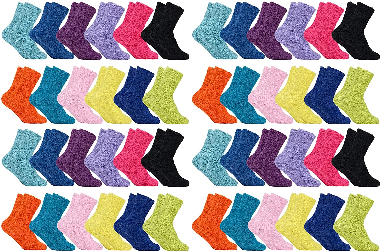 Yacht & Smith Women’s Fuzzy Socks, Assorted, Colorful, Warm Stretchy ...