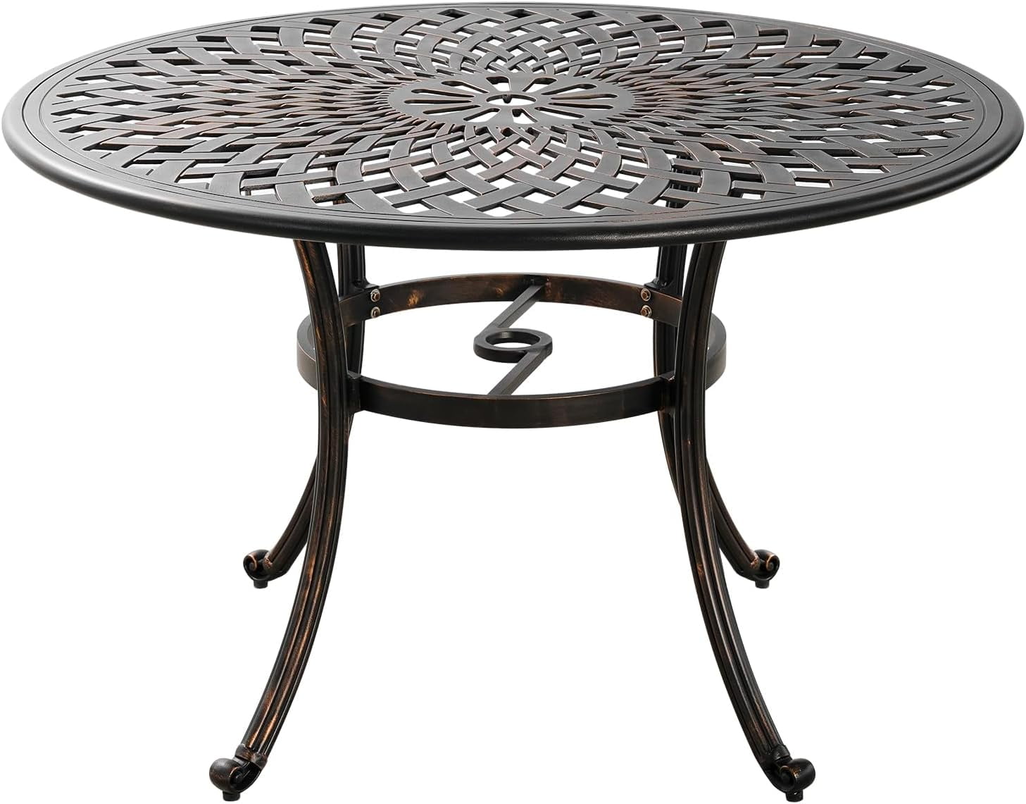48" Patio Table Outdoor Dining Table Round Patio Bistro Table Cast ...