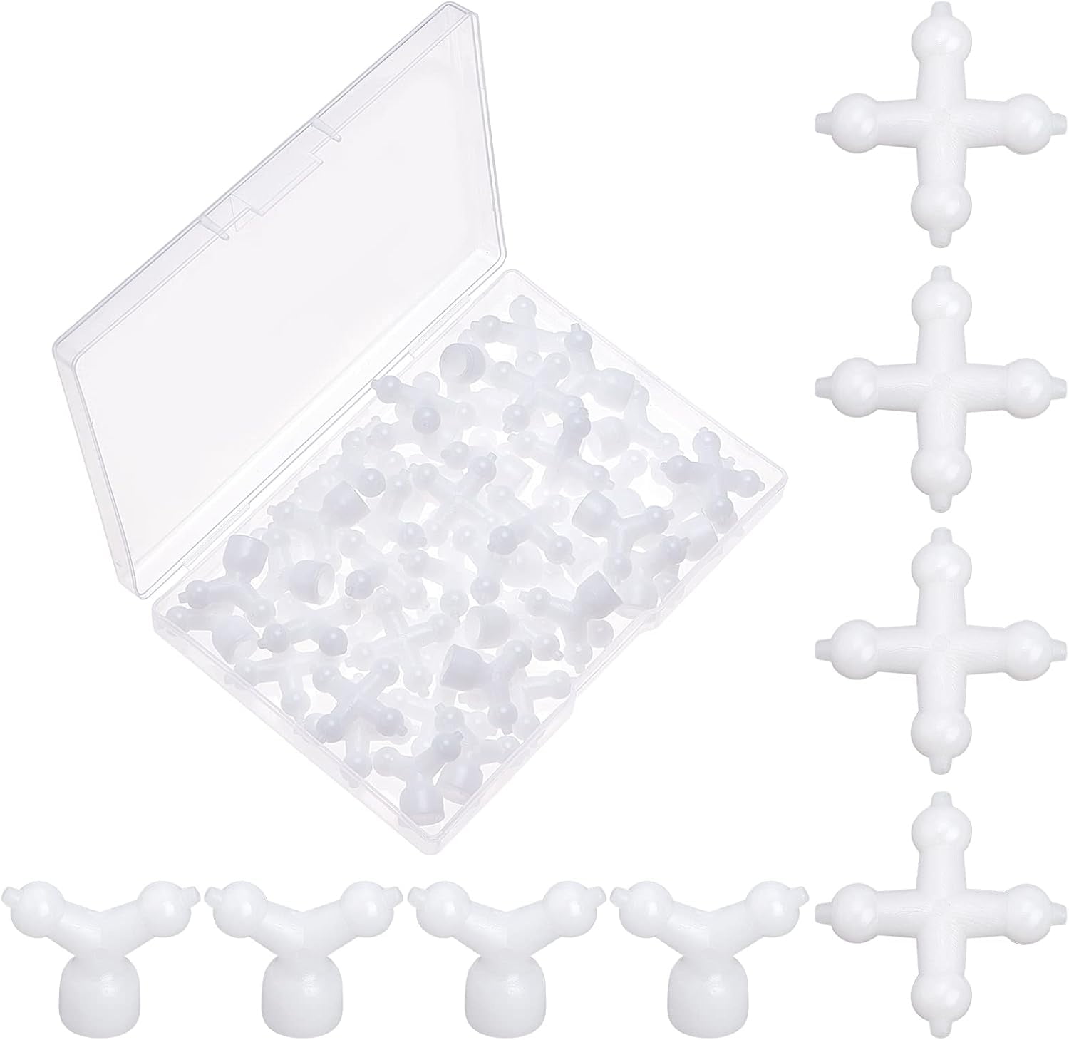 48 Pcs 1 Inch 0.9 Inch Chest Connectors Flex Ball Socket Cross Y-shaped ...