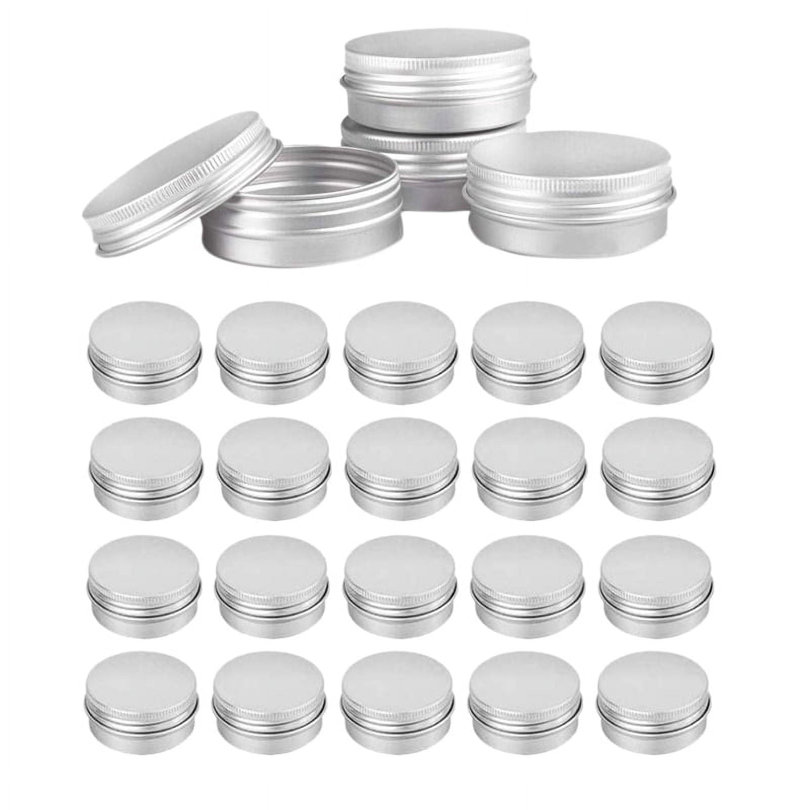 48 Pcs 1 Oz Tins Silver Aluminum Tins Cans Screw Top Round Aluminum ...