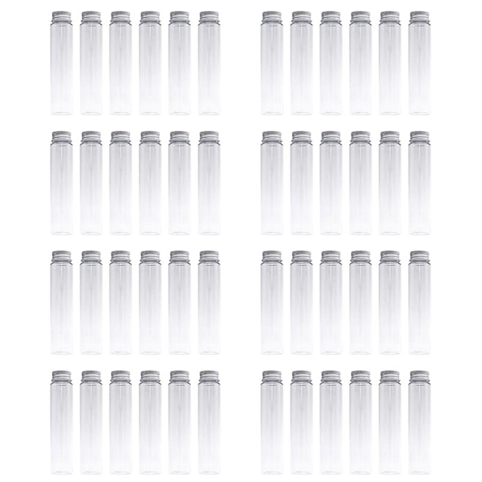 48 Pcs 110ml Test Tubes,Clear Plastic Test Tubes with Caps,Flat ...
