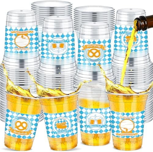 48 Pcs 12 oz Oktoberfest Clear Plastic Cups Oktoberfest Disposable Cups ...