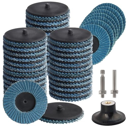 48 Pcs 3 Inch Flap Disc, Roll Lock Sanding Disc 40 60 80 120Grit, Flat ...