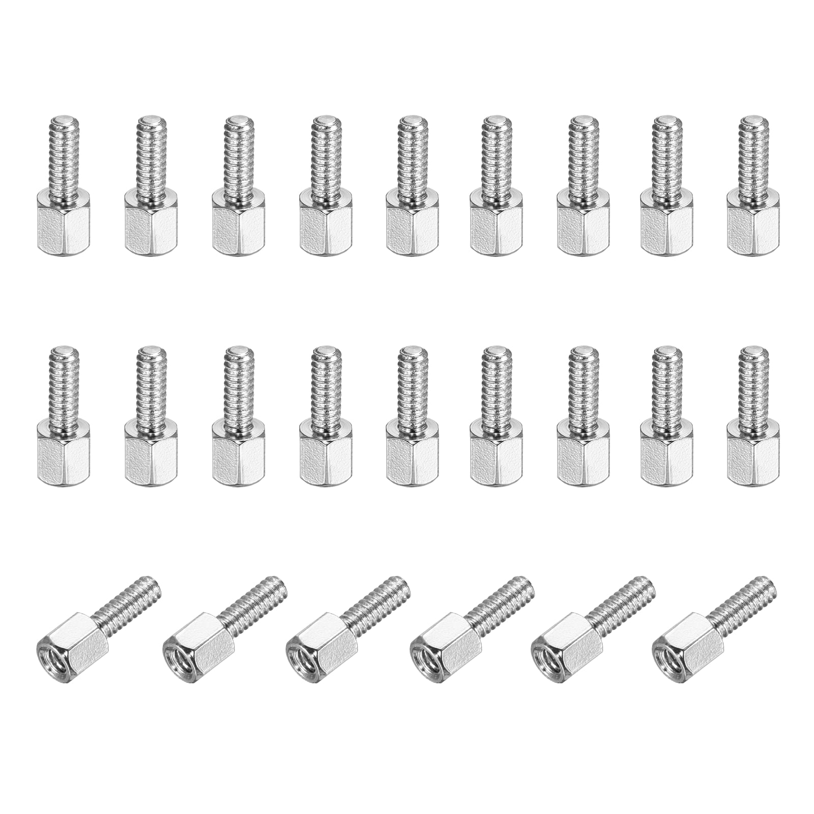 48 Pcs 4-40x5mm+8mm Male Female Hex Standoff, Nickel Plated Copper PCB ...