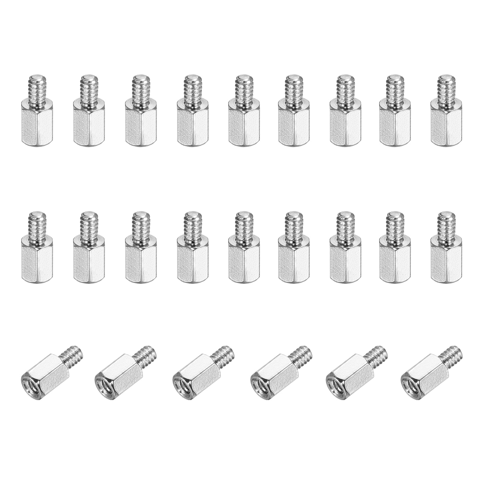 48 Pcs 4-40x6mm+4mm Male Female Hex Standoff, Nickel Plated Copper PCB ...