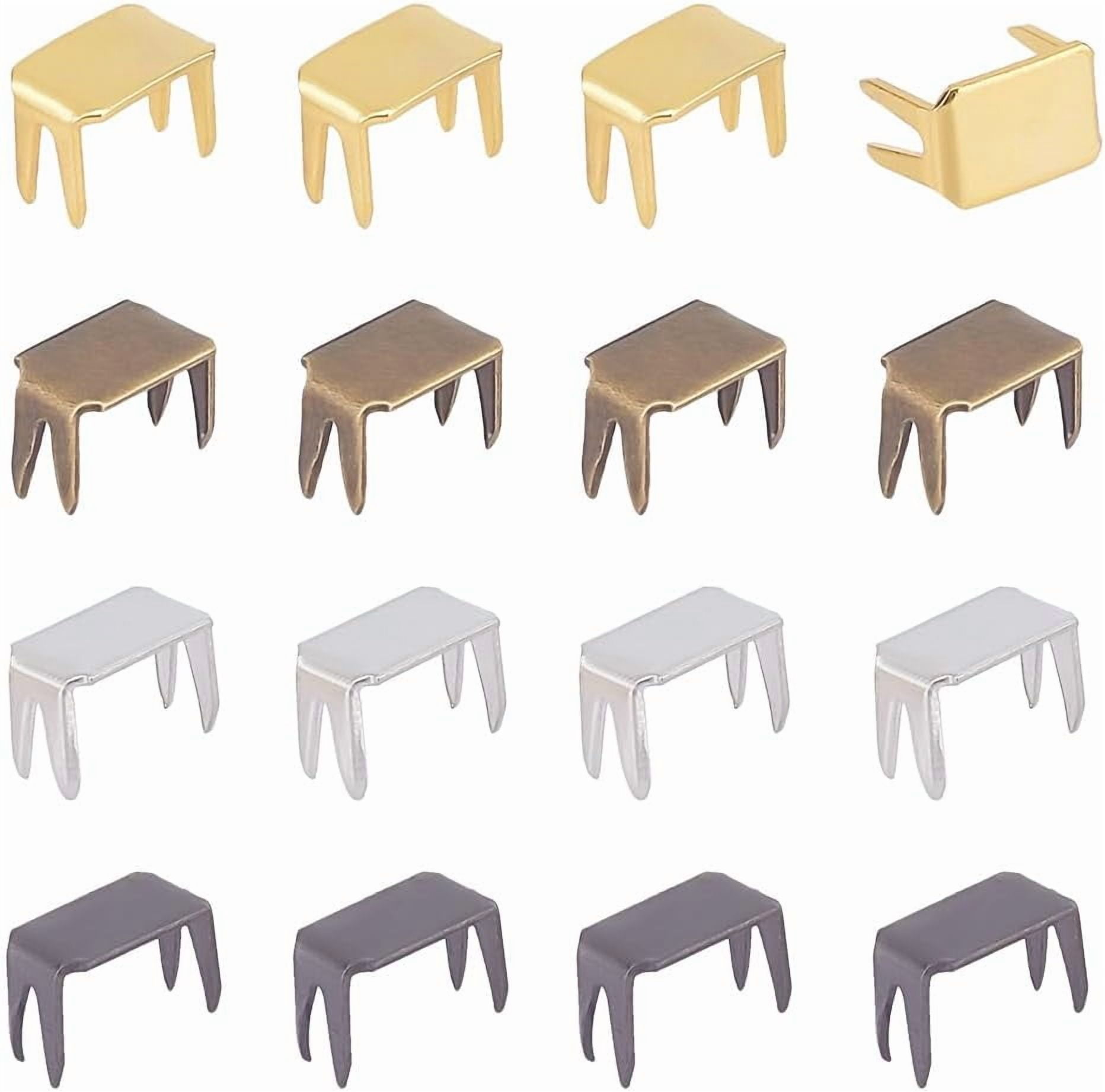 48 Pcs 4 Colors Iron Zipper Stoppers Brass Top Bottom Zipper Stops ...