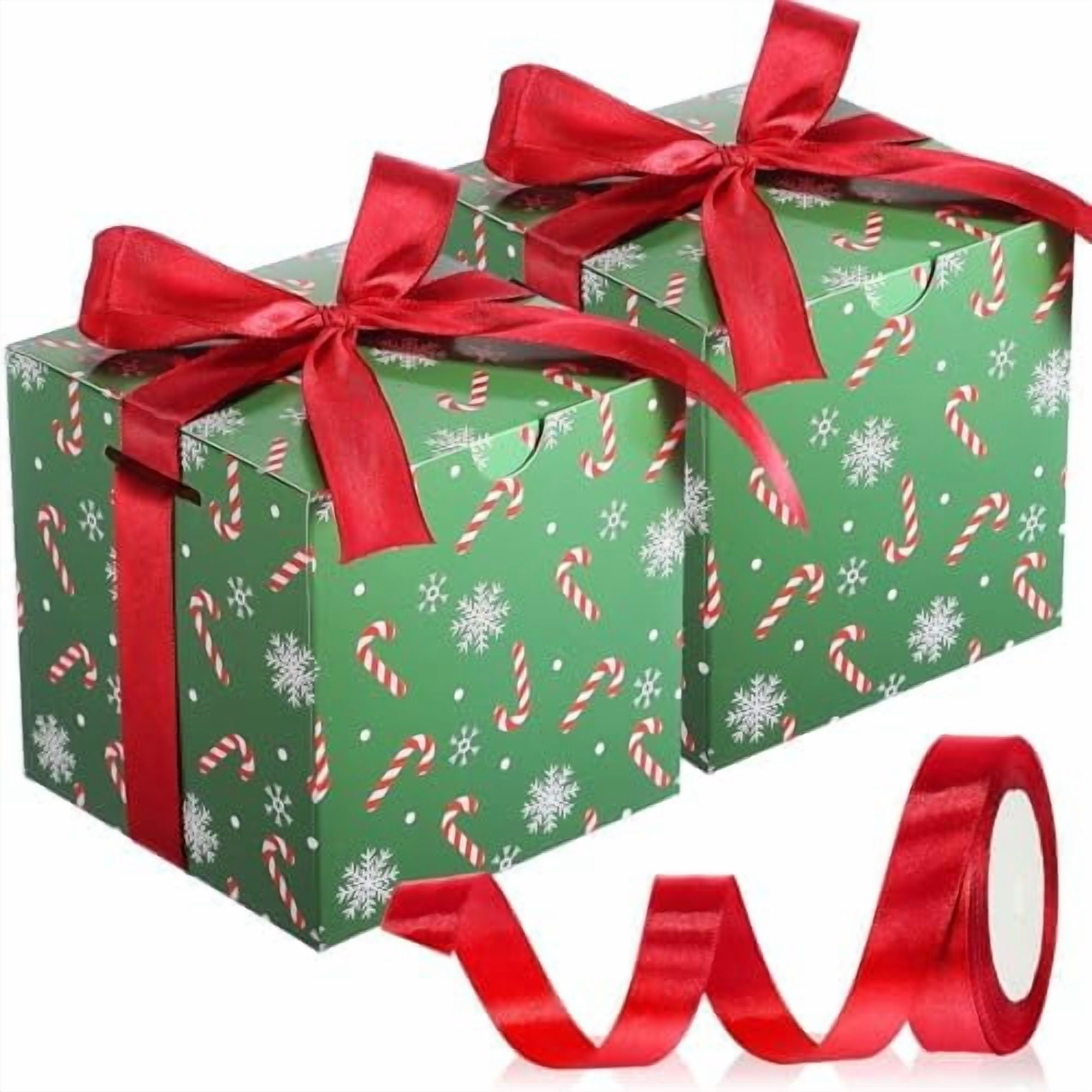 48 Pcs 4x4x4 Christmas Gift Boxes with Ribbon Xmas Small Box with Lids ...