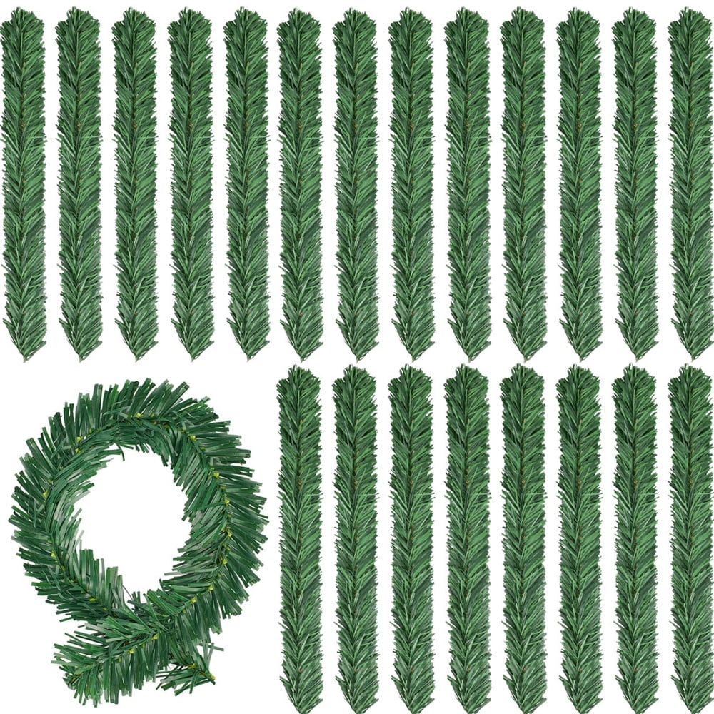 48 Pcs Artificial Pine Needles Garland for Christmas,Flexible Wreath ...