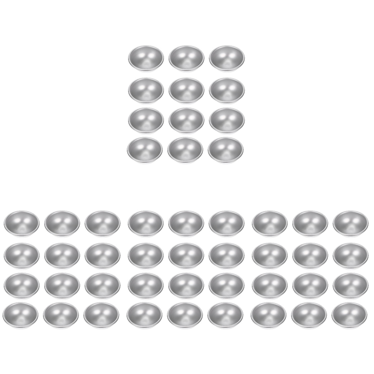 48 Pcs Bath Salt Mold Semicircular Aluminium Moulds Bath Mold DIY Metal ...