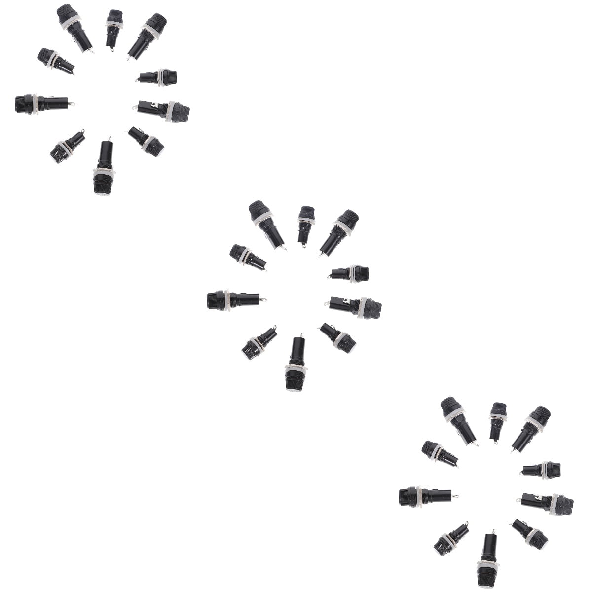 48 Pcs Black Fuse Holder Fuel Parts Holders Panel Mount Glass Mounted ...