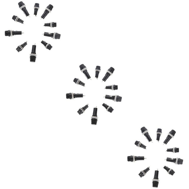 48 Pcs Black Fuse Holder Fuel Parts Holders Panel Mount Glass Mounted ...