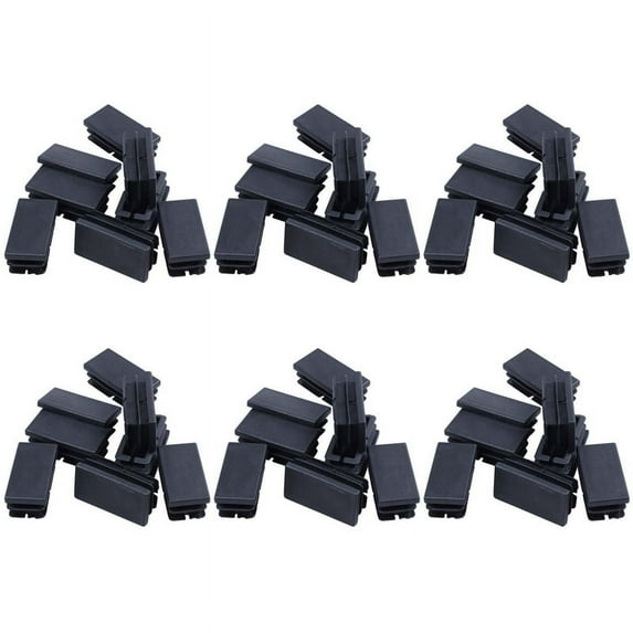 48 Pcs Black Plastic Rectangular Blanking End Caps Inserts 20mm X 40mm ...