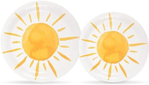 48 Pcs Boho Sun Party Plates First Trip Around The Sun Paper Plates ...