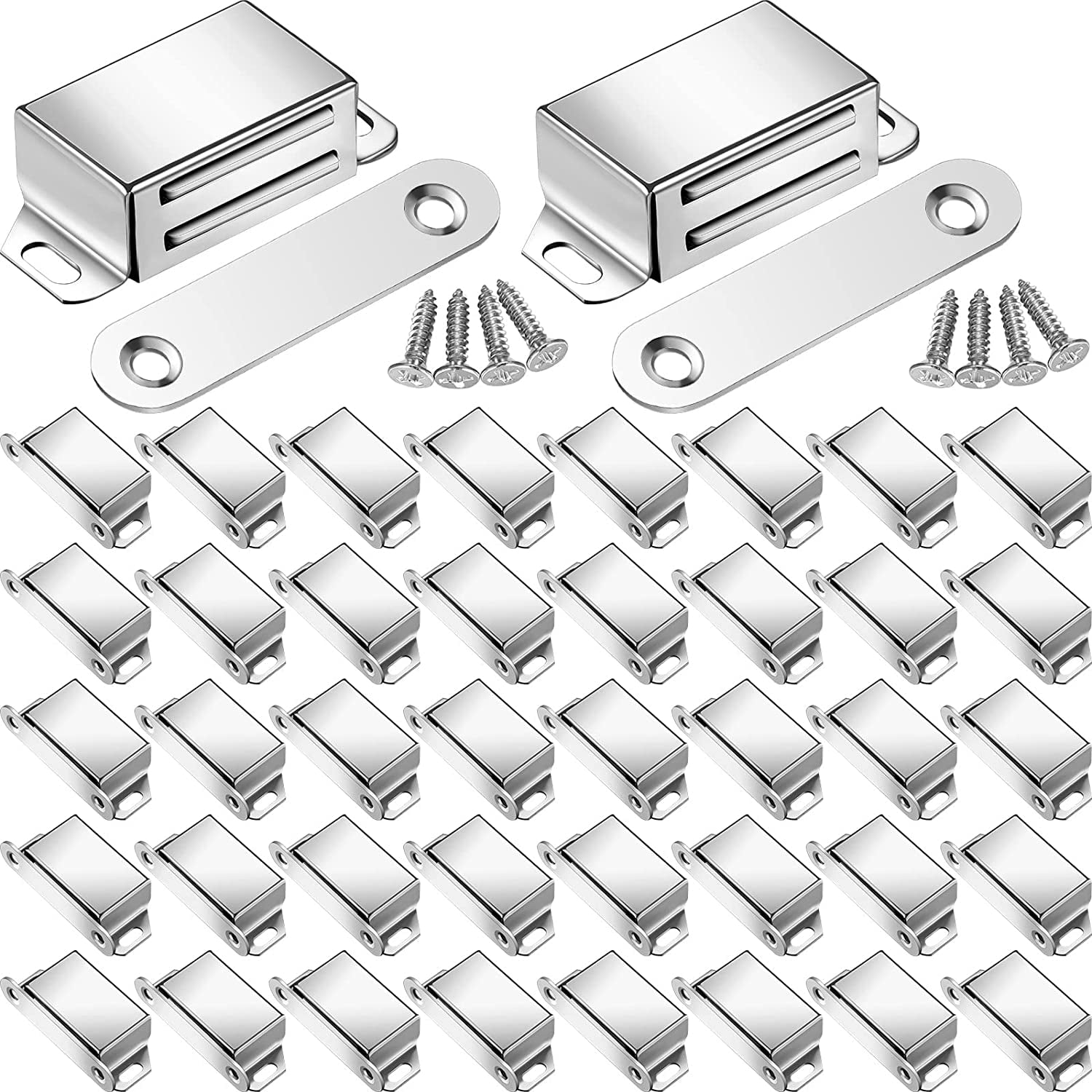 48 Pcs Cabinet Magnets 25lb Magnetic Door Catch Stainless Steel Cabinet ...