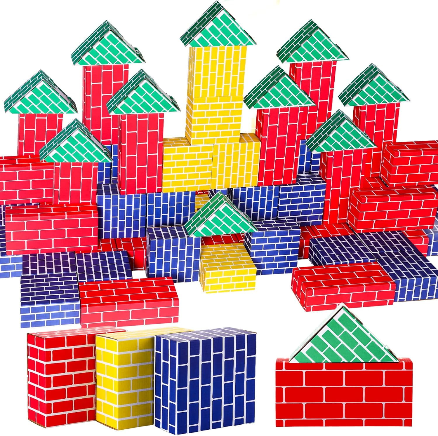48 Pcs Cardboard Extra Thick Jumbo Cardboard Blocks Pretend Blocks ...