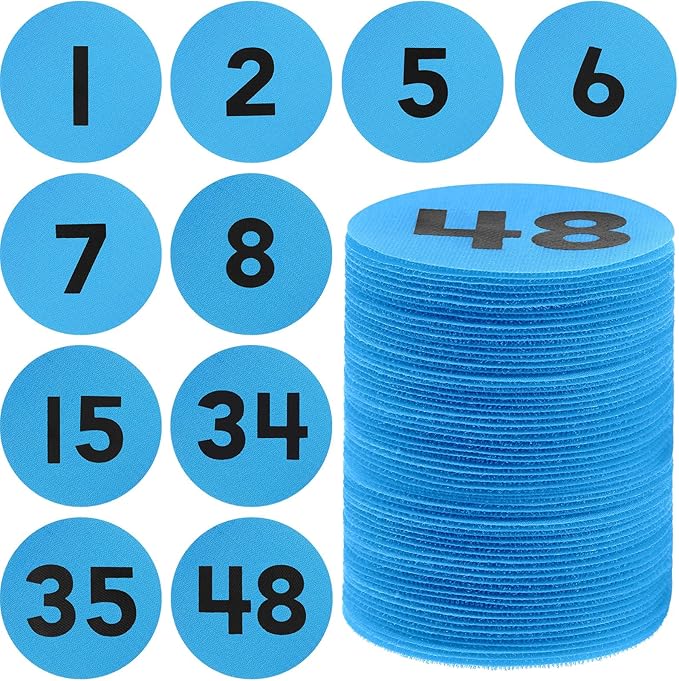 48 Pcs Carpet Floor Circle Sit Markers, Numbers 1-48 Carpet Dots for ...