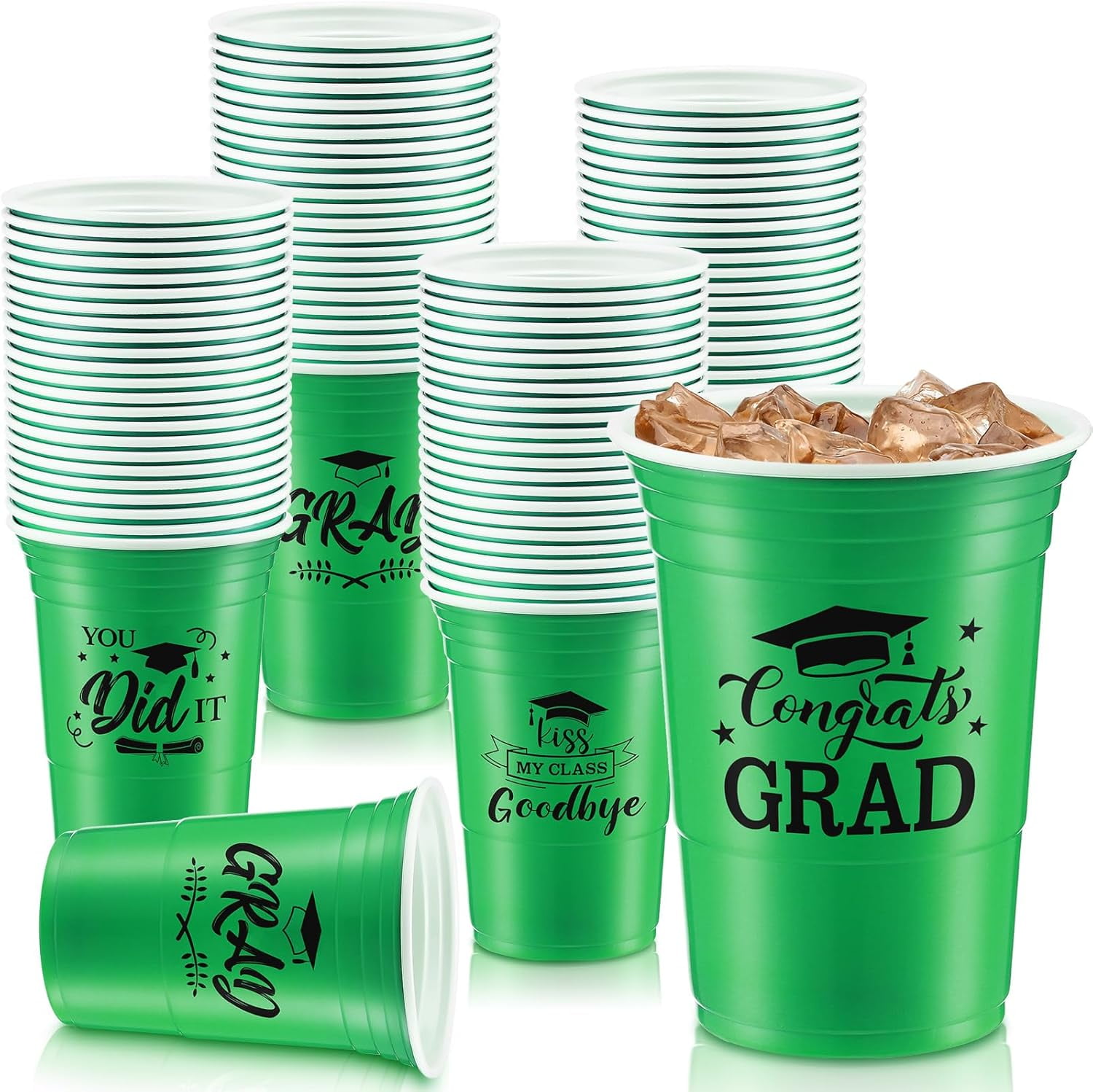 48 Pcs Disposable Graduation Party Plastic Cups, 16 oz Graduation ...