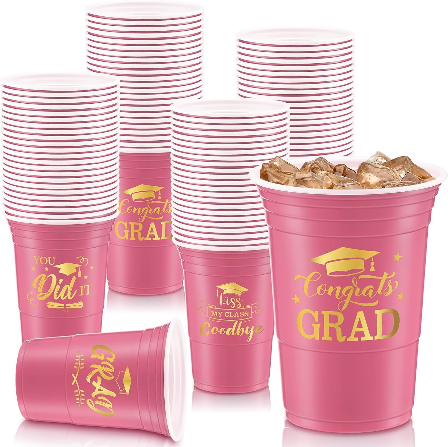 48 Pcs Disposable Graduation Party Plastic Cups, 16 oz Graduation ...